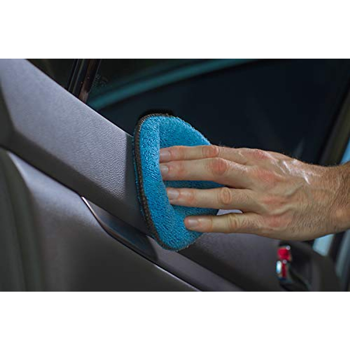 VIKING Microfiber Car Detailing Applicator Pads, Car Wax Applicator, 5 Inch Diameter, 6 Pack, Blue/Grey