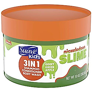 Suave Kids Shampoo, Conditioner, Body Wash 3 in 1 for Ease Gooey Green Apple Tear-Free 10 oz