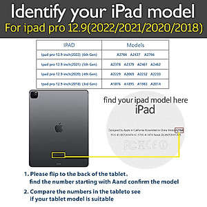 Gexmil Leather Case for iPad Pro 12.9 Inch, 6th/5th/4th/3rd Generation 2022/2021/2020/2018,Genuine Leather Folio Cover Shockproof with Pencil Holder,Magnetic Buckle Auto Sleep/Wake,Flower Pattern