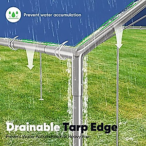 Quictent 10X20ft Upgraded Heavy Duty Carport Car Canopy Party Tent with Reinforced Steel Cables-Blue