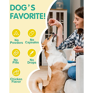 Skin and Coat Chews for Dogs - Omega 3 Supplement for Dogs with EPA & DHA Fatty Acids- Fish Oil Chews for Dogs with Salmon Oil & Vitamins - Dog Itchy, Dry & Shedding Skin Relief- Chicken, 120 Chews