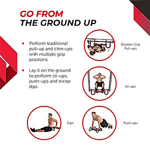 Stamina X Boulder Doorway Trainer - Pull Up Bar for Doorway - Grip Strength for Doorway with Smart Workout App - Fitness Trainer Boulder Fit Door Gym - Up to 250 lbs Weight Capacity