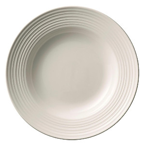 Belleek Pottery Ripple Pasta Bowls (Set of 4), Ceramic White, 25.4 x 25.4 x 4.5 cm