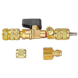 T6 Valve Core Remover/Installer with Dual Size SAE 1/4 & 5/16 Port Air Conditioning Line Repair Tools for HVAC R32 R410A