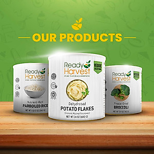 Ready Harvest Freeze-Dried Garlic for Camping Food | Camper Must-Haves Camping Essentials | Hurricane Preparedness Items as Survival Food | Pantry Staples | #10 Can | 25-Year Shelf Life | 6 cans