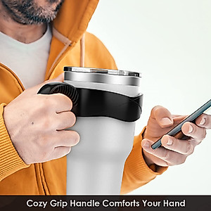 Tumbler handle fits for 30 OZ YETI Tumbler, OZARK TRAIL Tumbler, Rambler Tumbler (Black,Handle Only，Cup not Include)