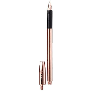 Zebra Classic Rose Gold Ballpoint Pens, Black Ink, 3 count (Pack of 1)