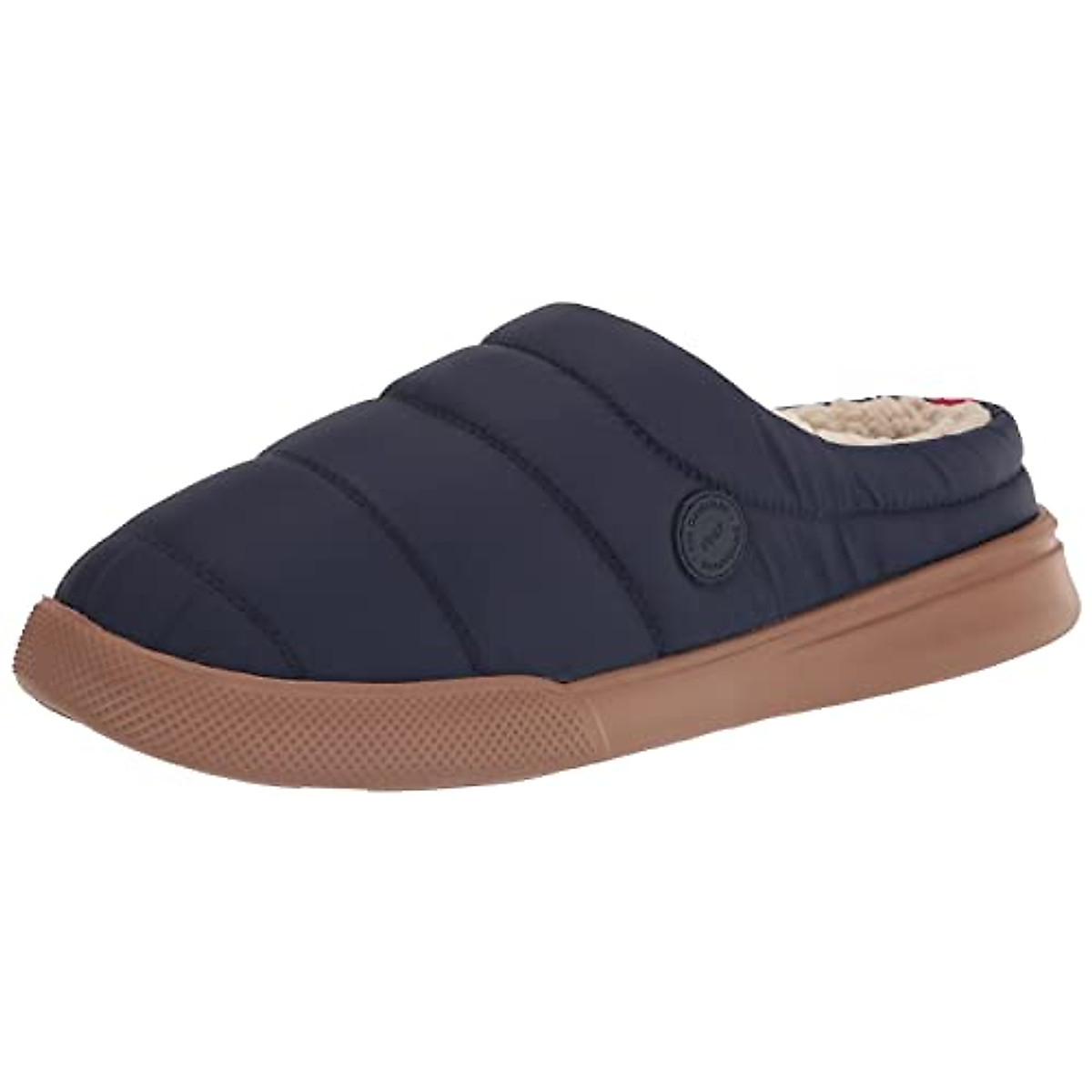 Dearfoams Men's Andre Indoor Outdoor Memory Foam Sport Lounge Clog Slipper, Peacoat, Medium