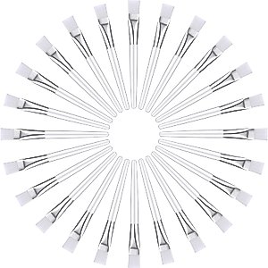 24 Pieces Facial Brush Face Brush Cosmetic Makeup Brushes Tools for Facial Eye Application and DIY Needs (White)