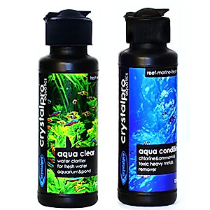 Crystalpro-Aqua Clear Aquarium Water Clarifier 4.22 Oz Bundle with Aqua Conditioner Aquarium Water Conditioner to Treat Tap Water 4.22 Oz for Freshwater Aquariums and Fish Ponds