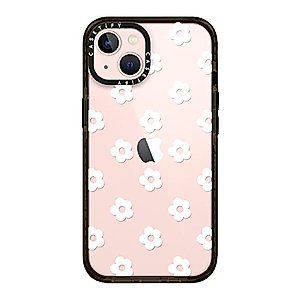CASETiFY Impact iPhone 13 Case [6.6ft Drop Protection] - Ditsy Daisies - White - Clear Black