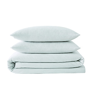 LONDON FOG - King 3 Piece Duvet + Sham Set - Herringbone Flannel Collection - Grey