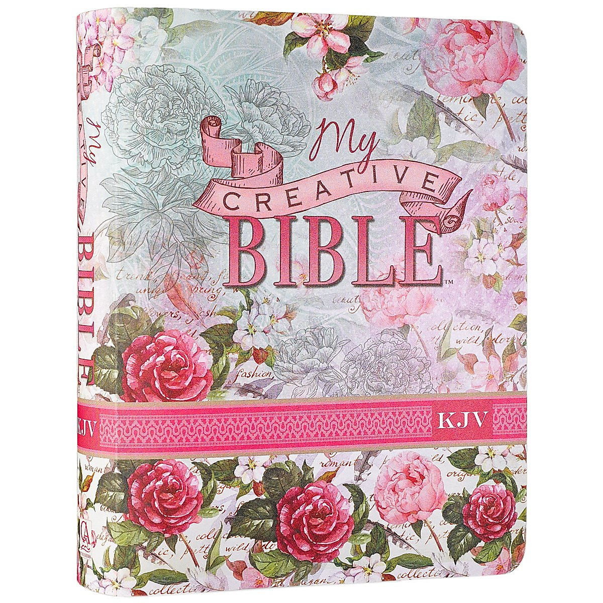 KJV Holy Bible, My Creative Bible, Faux Leather Flexcover - Ribbon Marker, King James Version, Pink Floral