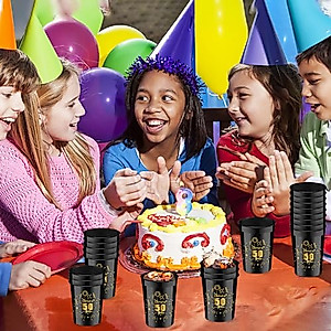 Mototo 60 Pieces 50th Small Birthday Cups 8 oz Cheer to 50 Years Plastic Cups Plastic Birthday Stadium Cups Black and Gold Plastic Cups for Birthday Party Favors Anniversary Wedding Party Supplies