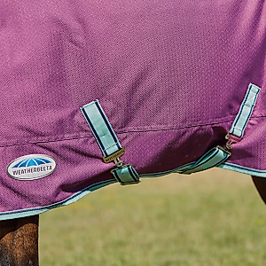 WeatherBeeta ComFiTec Premier Freedom Pony Detach-A-Neck Medium Horse Blanket, Purple/Navy/Mint, 63"