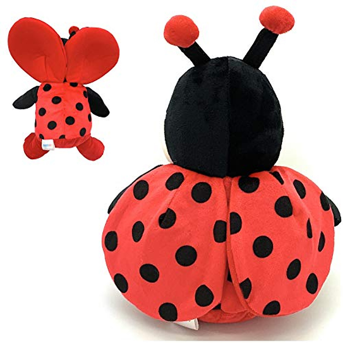 Garden Buzz Cuties Ladybug Stuffed Animal Plush Ladybird Beetle Soft Insect Cuddly Lady Bug Toy with Red Wings and Black Bow, Bee Friend,Great Present for Toddlers & Kids
