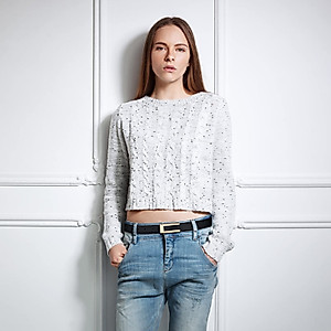 gingokuo Womens Genuine Leather Belt for Jeans Pants Ladies Casual Skinny Waist Dresses Belt BlackKhaki 34