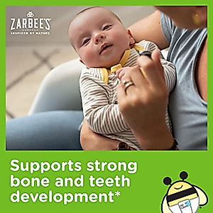 Zarbee's Vitamin D Drops for Infants, 400IU (10mcg) Baby & Toddler Liquid Supplement, Newborn & Up, Dropper Syringe Included, 0.47 Fl Oz