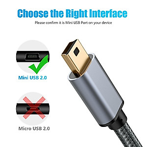 Meokse Mini USB Cable 20FT/6M Portable USB 2.0 Type A to Mini B High Speed Data Charging Cable Compatible with Hero HD, Cell Phones, MP3 Players, Dash Cams, Digital Cameras, Dash Cams