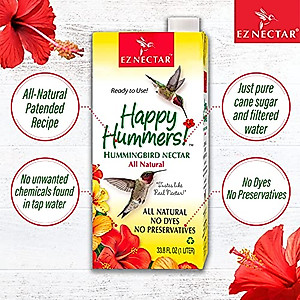 EZNectar Happy Hummers! Clear Ready-To-Use Hummingbird Nectar, 33.8 oz