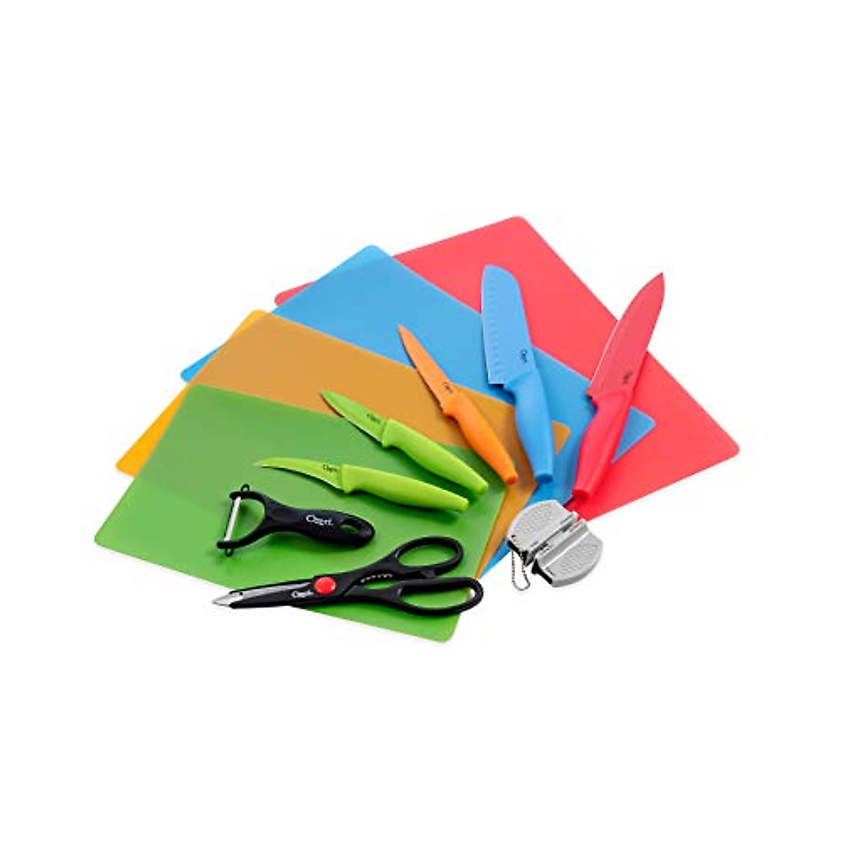 Ozeri Elite Chef 17-Piece Stainless Steel Knife & Cutting Mat Set, in Color