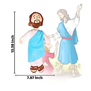 LSYDCARM 13inch Jesus Toy My Friend Jesus Toys Savior Christian Classic Religious Savior Jesus Stuffed Plush Doll Toys (Blue)