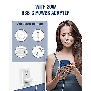 Magnetic Wireless Charger Replacement for iPhone 13/13 Pro/13 Pro Max/13 mini/12 Pro/12 Pro max/ 12 Mini and AirPods pro 【with USB-C 20W PD Adapter】 WAITIEE Fast Charging Pad for Phone Charger Stand