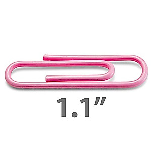 Officemate Vinyl Coated #2 Paper Clips, Assorted Colors, Tub of 1000 (97634)