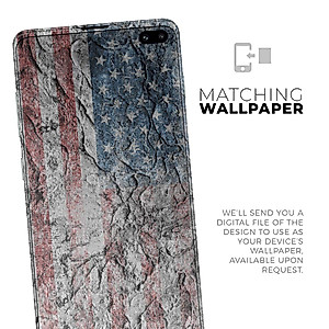 DesignSkinz Aged and Wrinkled American Flag Protective Vinyl Decal Wrap Skin Cover Compatible with The Samsung Galaxy S20 (Screen Trim & Back Glass Skin)