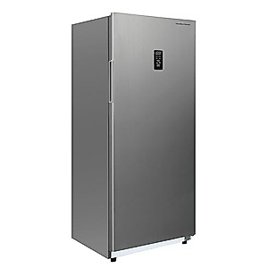 Hamilton Beach HBFRF1495 14 cu ft Upright Convertible Fridge/Freezer-Frost Free-Removable Glass Shelves-LED Interior Light, Stainless