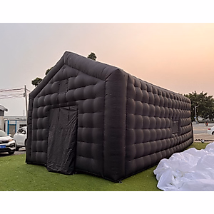 Large Black Inflatable Cube Wedding Tent Square Gazebo Event Room Big Mobile Portable Night Club Tent Party Pavilion for Backyard/Outdoor Events(29.5ftx16.5ft)
