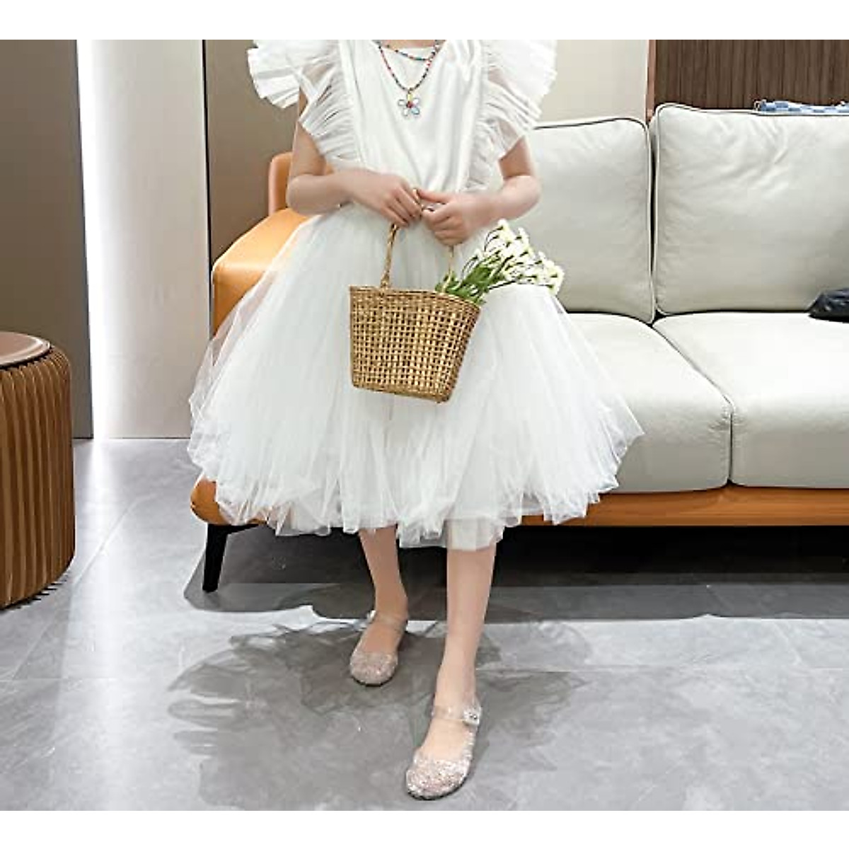 Girls Jelly Shoes, Frozen Inspired Elsa Flats Princess Dress Sandals for Little Kid Size 2.5, Snow Queen Jellies Mary Jane Birthday Cosplay Costumes