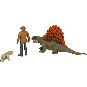 Jurassic World Dominion Dr Alan Grant & Dimetrodon Human and Dino Pack with 2 Action Figures, Toy Gift Set and Collectible