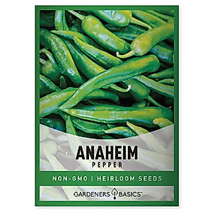 Anaheim Pepper Seeds for Planting Heirloom Non-GMO Anaheim Peppers Plant Seeds for Home Garden Vegetables Makes a Great Gift for Gardening by Gardeners Basics