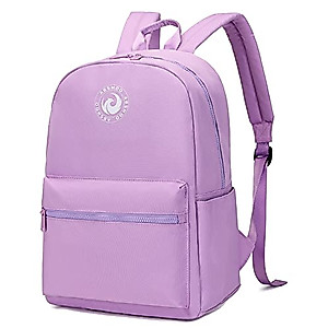 Abshoo Lightweight Backpack for School Classic Basic Water Resistant Casual Daypack Plain Bookbag (Purple)
