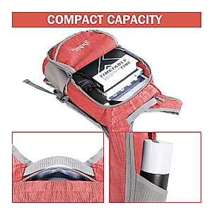 ZOMAKE Ultra Lightweight Packable Backpack 18L, Small Foldable Hiking Backpacks Water Resistant Folding Daypack for Travel(Red)