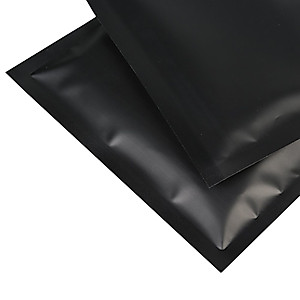 100 New Flat Aluminum Metallized Foil Zip Sealable Lock Bags Pouch (10x15cm (3.9x5.9"), Black)