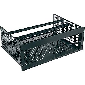 Middle Atlantic Products - RSHA-SONOS-AMP4 - Middle Atlantic Custom Shelf for (4) Sonos Amps, 4RU, 14D, Anodized - 4U Rack Height x 19 Rack Width - Rack-mountable - Black Powder Coat, Brushed Black -