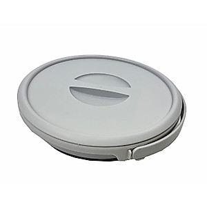 SAMMART 5.5L (1.4 Gallon) Collapsible Plastic Bucket with Lid - Foldable Round Tub with Lid - Portable Fishing Water Pail - Space Saving Outdoor Waterpot. (Grey)