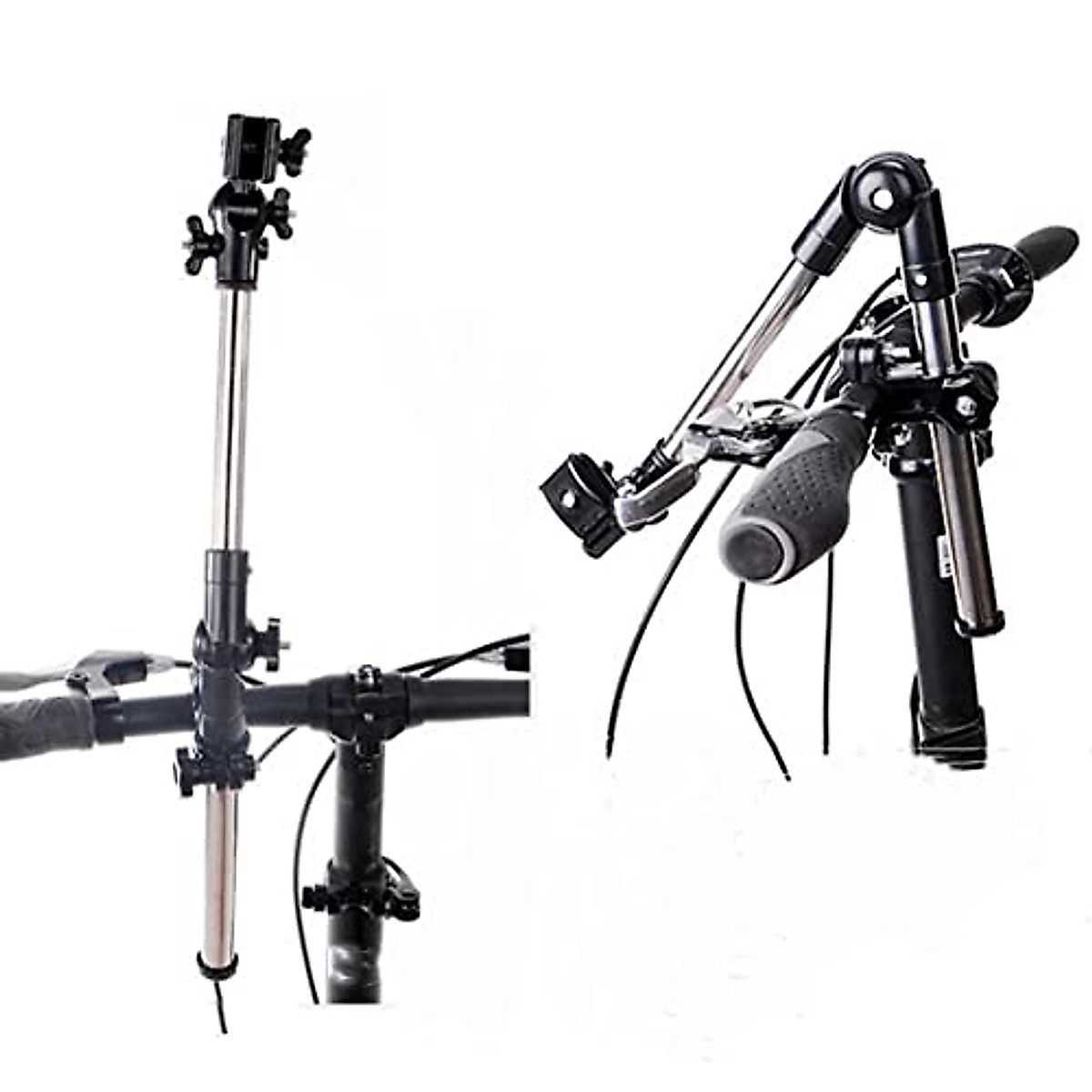 Umbrella Mount Holder, Adjustable Umbrella Mount Stand No Need Wrench to Attach/Detach Umbrella Clamp for Wheelchair, Walker, Rollator, Bicycle, Pram, Stroller(Black)