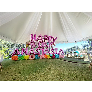 40 Inch Large Hot Pink Letter T Balloons Alphabet T Letter Balloons Foil Mylar Letter A Balloons for Birthday Party Anniversary New Year Graduation Wedding