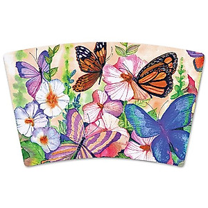 Mugzie Garden Butterflies Travel Mug with Insulated Wetsuit Cover, 16 oz, Black