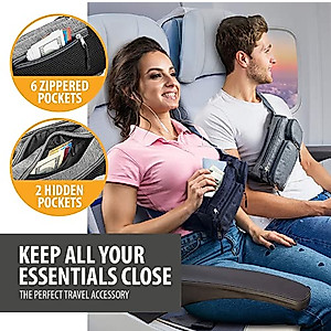 OlimpiaFit Fanny Pack for Women and Men - Waist Bag w/ 6 Anti-Theft Pockets & Plus Size Belt Extension - Water Resistant Travel Accessories - Black