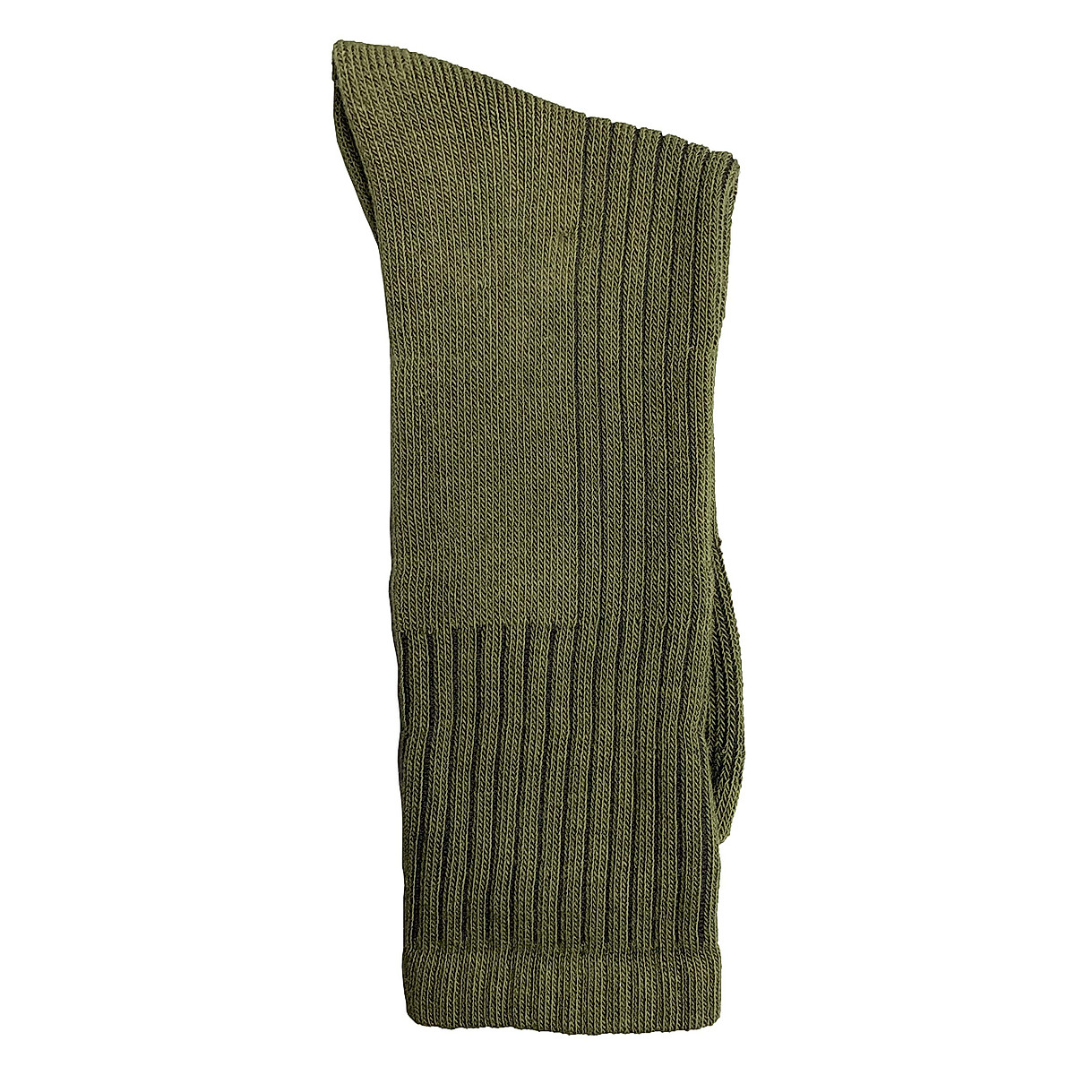 Yacht & Smith 6 Pairs Of Mens Military Grade Thick Padded Terry Lined Cotton Socks, Ribbed, Dry Wicking, Heavy Duty Crew Sock Green