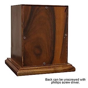 Medium Size Pet Photo Cremation Urn,Wooden Urn with Custom Engraving- Holds 75 pounds