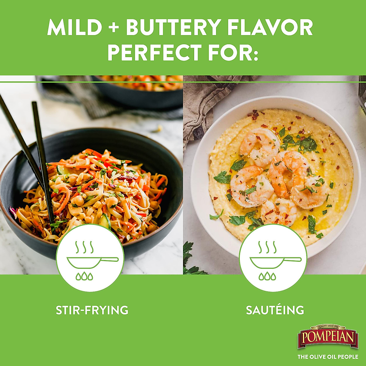 Pompeian Keto Extra Virgin Olive Oil & 100% Avocado Oil Cooking Spray, Great for Sauteing, Stir-Frying, & Roasting, Naturally Gluten-Free, Non-Allergenic, Non-GMO, No Propellants, 5 FL. OZ.(Pack of 6)