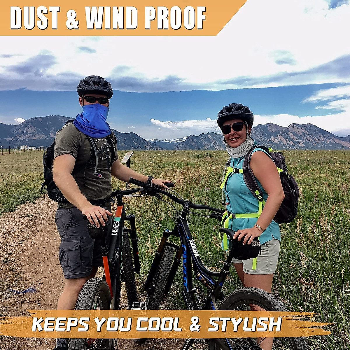 4 Pack Neck Gaiter Breathable Bandana Mask for Outdoor Protection, Washable Reusable Cooling Gator Mask Face Scarf Cover Protect from Dust Sun for Men Women Fishing Cycling Running Facemask Gaitor