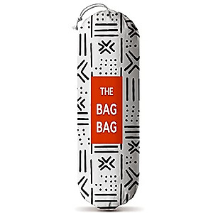 XIKAINUO Funny Geometric Pattern Kitchen Grocery Bag Storage Holder, Washable Canvas Grocery Shopping Bags, Hanging Trash Bag Dispensers, Home Kitchen Bathroom Decor for Women Mom Grandma Gift