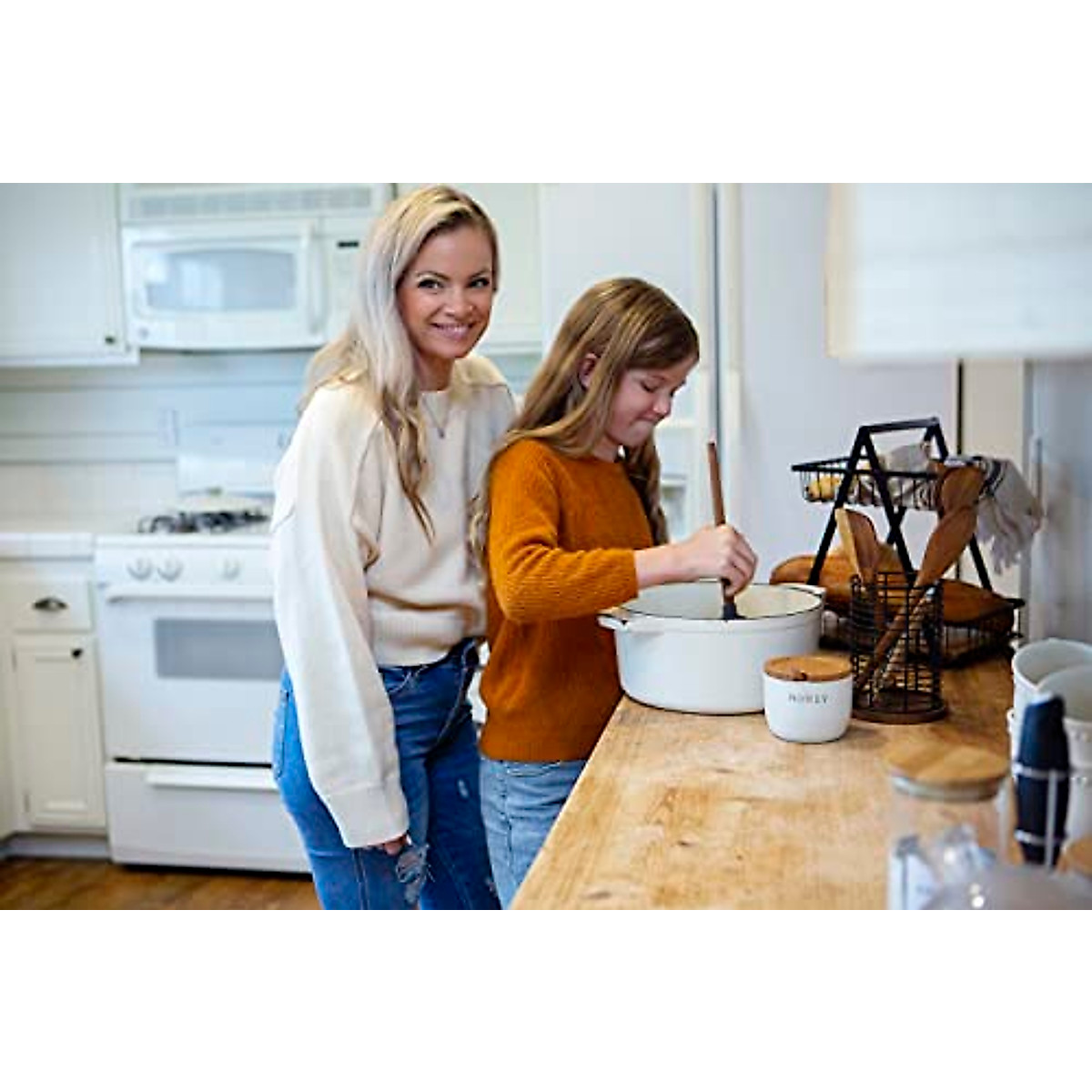 Emerson Ergonomics 2-Tier Large Fruit Basket || Wood Metal Bread Basket || Kitchen Countertop Fruit Bowl