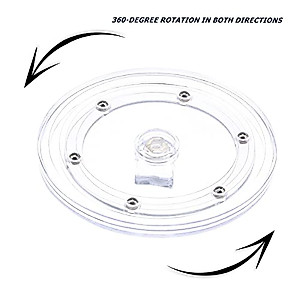 Kepfire Clear Acrylic Lazy Susan Turntable 7 inch Organizer Ball Bearing Revolving Display Base Kitchen Spice Rack Cake Makeup Table Decorating